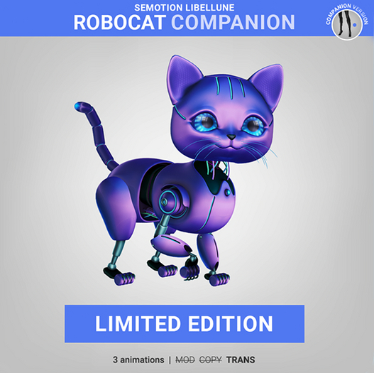 Second Life Marketplace - SEmotion Libellune Robocat Companion LIMITED